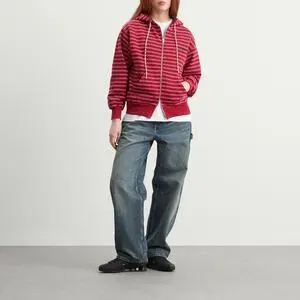 NO PROBLEMO Mini Problemo Stripe Zip Hoodie