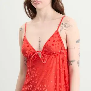 SKIMS Sheer Velvet Burnout Mini Dress - Ruby