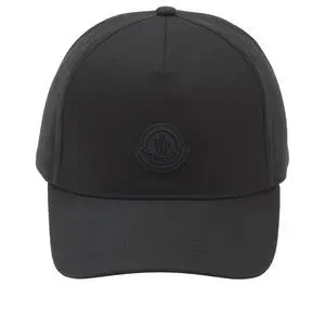 Moncler Cotton Gabardine Logo Cap - Black
