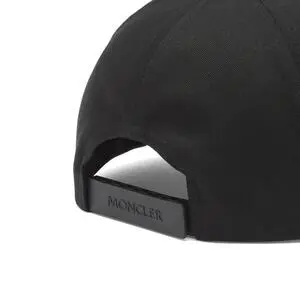 Moncler Cotton Gabardine Logo Cap - Black