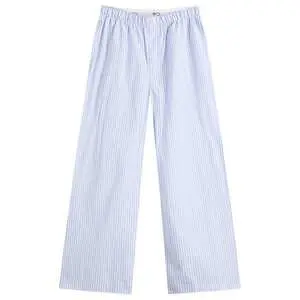 Calvin Klein Cotton Poplin Sleep Pant - Sera Stripe Blue Descent