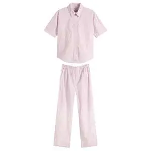 Calvin Klein Cotton Poplin Pyjama Set - Sera Stripe Cradle Pink