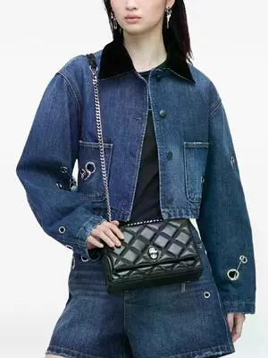 Marc Jacobs Slim Quilted Dual-chain Leather Shoulder Bag - Black