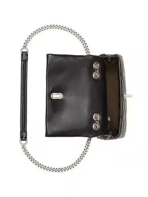 Marc Jacobs Slim Quilted Dual-chain Leather Shoulder Bag - Black