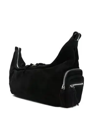 MARGESHERWOOD Logo-embossed Suede Crossbody Bag - Black