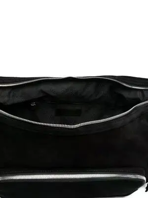 MARGESHERWOOD Logo-embossed Suede Crossbody Bag - Black