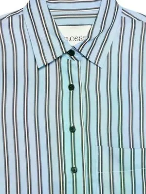 Closed Striped Cropped Shirt