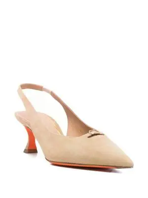 Santoni Suede Slingback Pumps