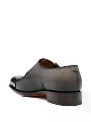 Santoni Buckle-fastening Leather Monk Shoes