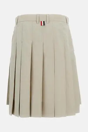 Thom Browne Pleated Cotton Twill Miniskirt