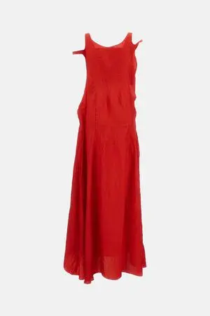 Plan C Long Sleeveless Dress - Red