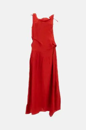 Plan C Long Sleeveless Dress - Red