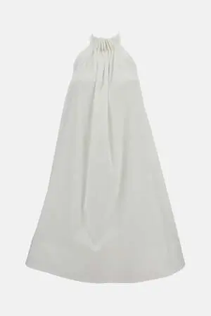White Halter Neck Evening Dresses