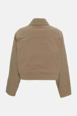 Plan C Jacket In Cotton Blend - Beige
