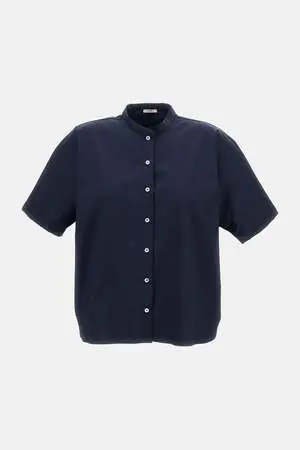 M.S.M. MILANO Cotton Blend Mandarin Collar Shirt