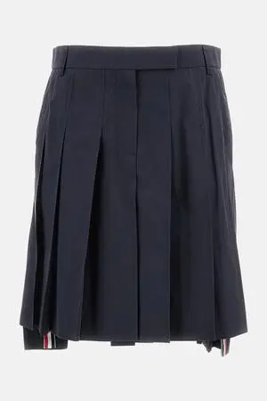 Thom Browne Pleated Cotton Miniskirt