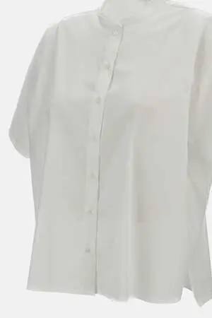 M.S.M. MILANO Mandarin Collar Cotton Blend Shirt