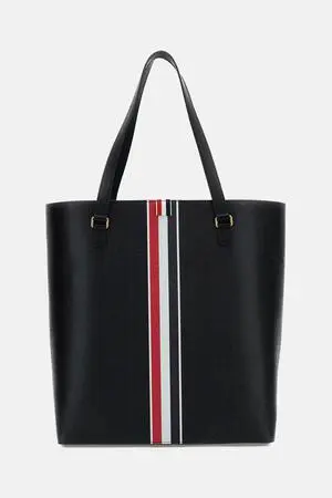 Thom Browne Vertical Pebble Grain Leather Tote - Black