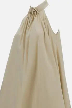 M.S.M. MILANO Cotton Blend Halterneck Maxi Dress