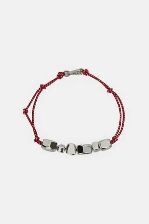 Plan C Cord Necklace With Stone Pendant - Red