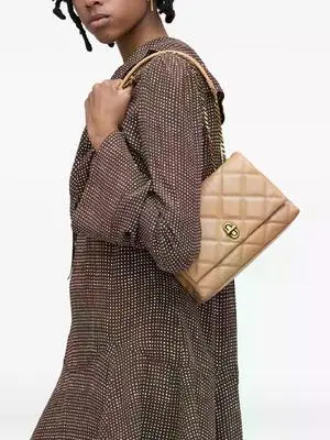 Marc Jacobs Slim Quilted Dual-chain Leather Shoulder Bag - Neutrals