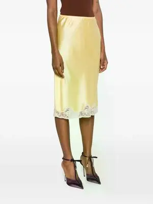Saint Laurent Lace-detail Midi Skirt