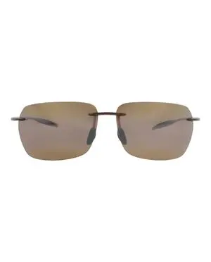 Maui Jim Square Frame Injection Sunglasses - Rootbeer Rootbeer Bronze (h425/26)