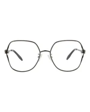 Alexander McQueen Square Frame Metal Optical Frames - Ruthenium Ruthenium Transparent (am0368o/30012321/001)