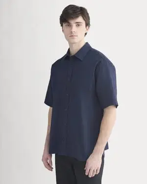 Everlane Lightweight Short-sleeve Oxford Shirt - Navy