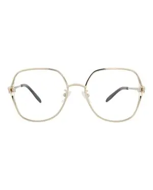 Alexander McQueen Square-frame Metal Optical Frames - Gold Gold Transparent (am0368o/30012321/002)
