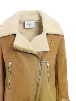 DONDUP Shearling Belted Lamb Leather Jacket