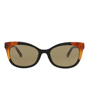 Maui Jim Acetate Cat Eye Sunglasses - Black Tortoise Bronze (hs759/59b)