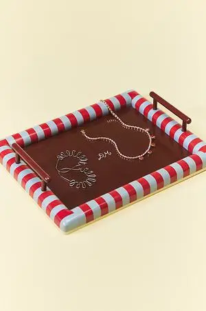 Anthropologie Striped Damson Madder Tray