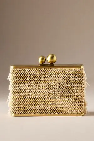 OLGA BERG Carlita Fringe Clutch Bag