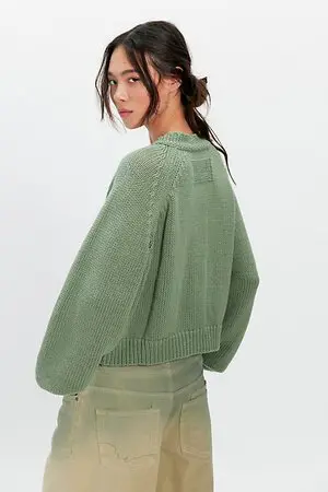 Free People We The Free On The Edge Cardigan - Oiled Green Combo