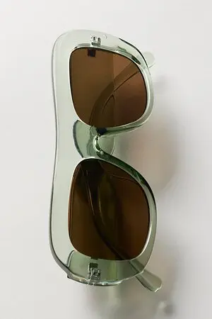 Free People Finn Bubble Aviator Sunglasses - Crystal Mint