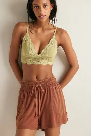 Free People Good Call Shorts - Mahogany