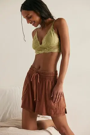 Free People Good Call Shorts - Mahogany