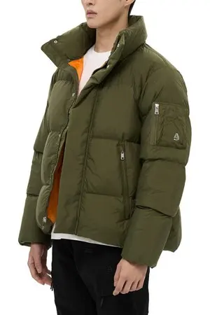 ALPHA STYLE Leverett Cropped Down Puffer - Green