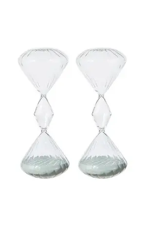 GLITZHOME Set Of 2 Geometric Tri-layer Hourglasses 60-minute Sand Timers