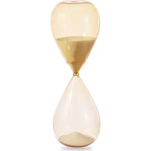 GLITZHOME Modern Double-layered Amber Hourglass 30-minute Sand Timers - Gold