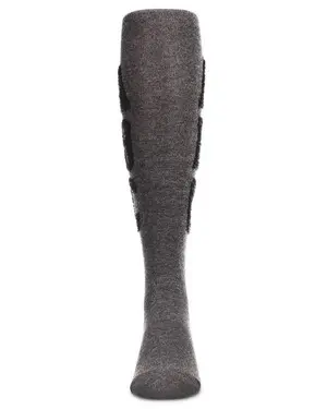 MEMOI Chenille Abc Knee-high Socks - Dark Gray Heather