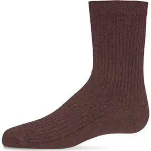 MEMOI Ribbed Crew Socks - Cocoa