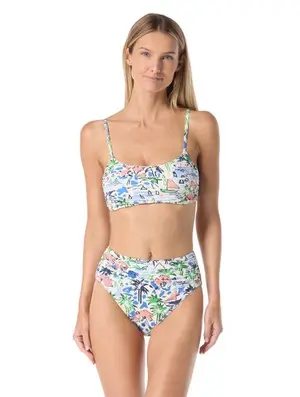 Kate Spade New York Coastal Town Shirred Bralette Swim Top - Multi