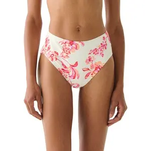 Kate Spade New York Floral Toile High Leg Bikini Bottom - Light Cantaloupe
