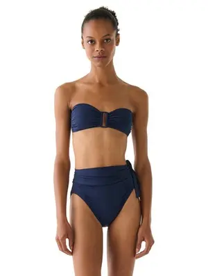 Kate Spade New York Solids Ring Front Bandeau Bikini Top - Planetary Navy