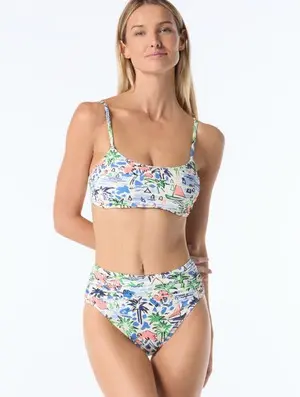 Kate Spade New York Coastal Town Shirred High Swim Bottom