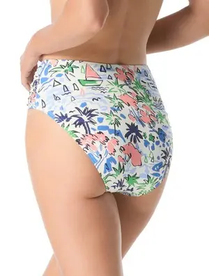 Kate Spade New York Coastal Town Shirred High Swim Bottom