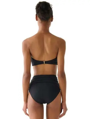Kate Spade New York Contrast Rosette Bandeau Swim Top