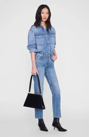 ANINE BING Jane Jean Slim Fit High-rise Denim - Cascade Blue